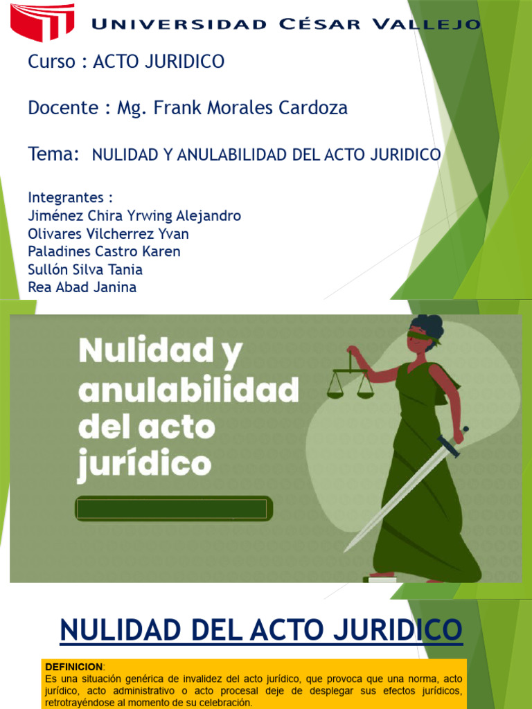 6.nulidad y Anulabilidad Del Acto Juridico | PDF | Nulo (ley) | Derecho civil (sistema legal)