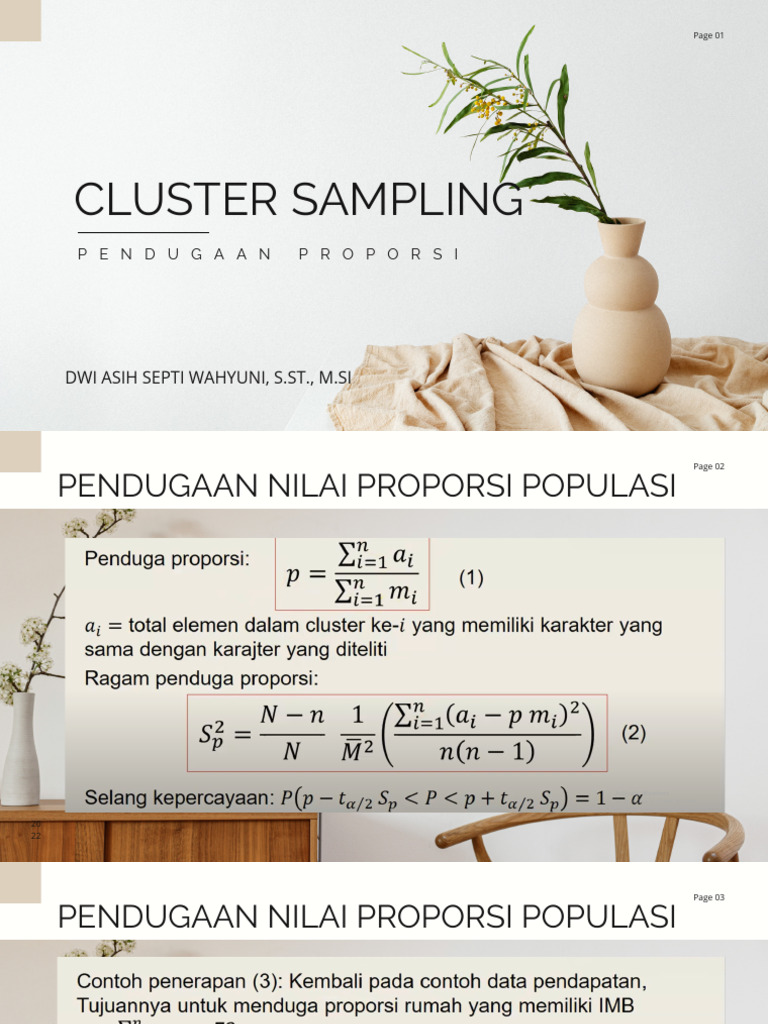 Cluster Sampling and Sample Size Determination | PDF