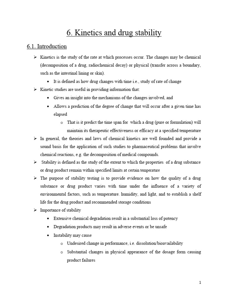 Kinetics and drug stability | PDF | Reaction Rate | Chemical Reactions