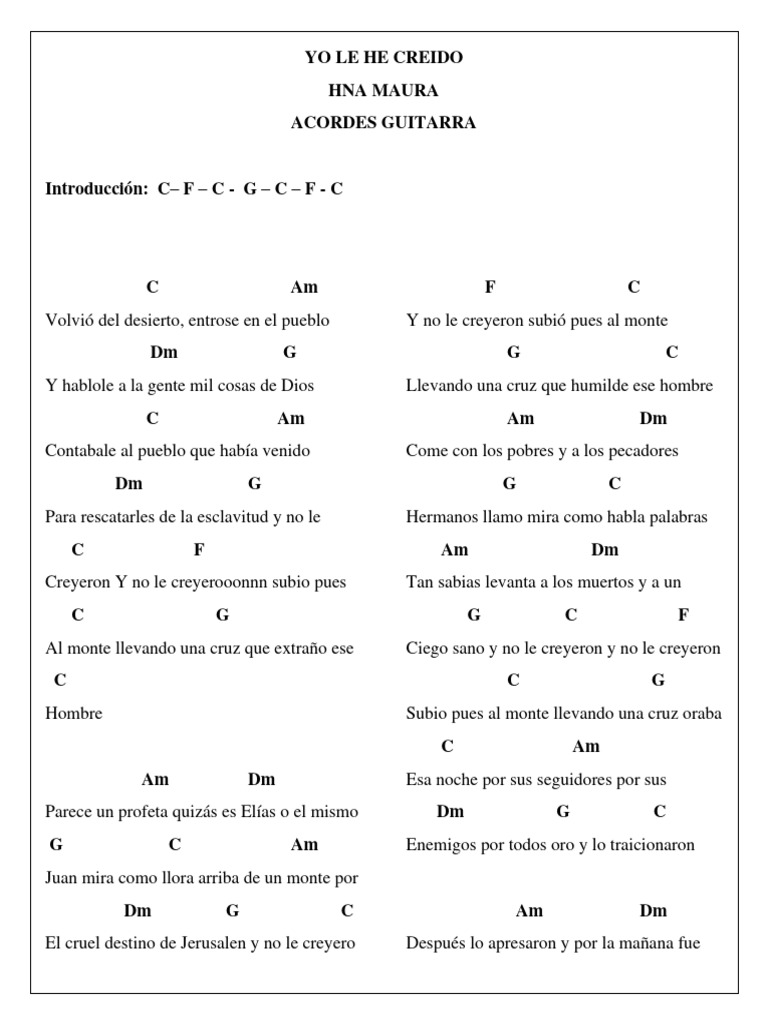 Yo Le He Creido - Hna Maura | PDF