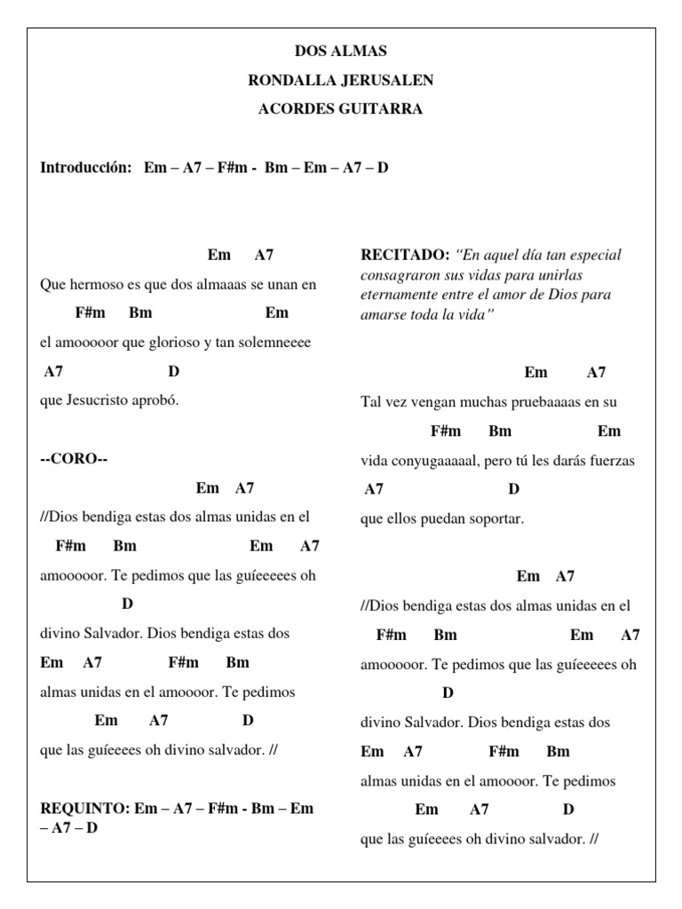 Dos Almas - Rondalla Jerusalen | PDF