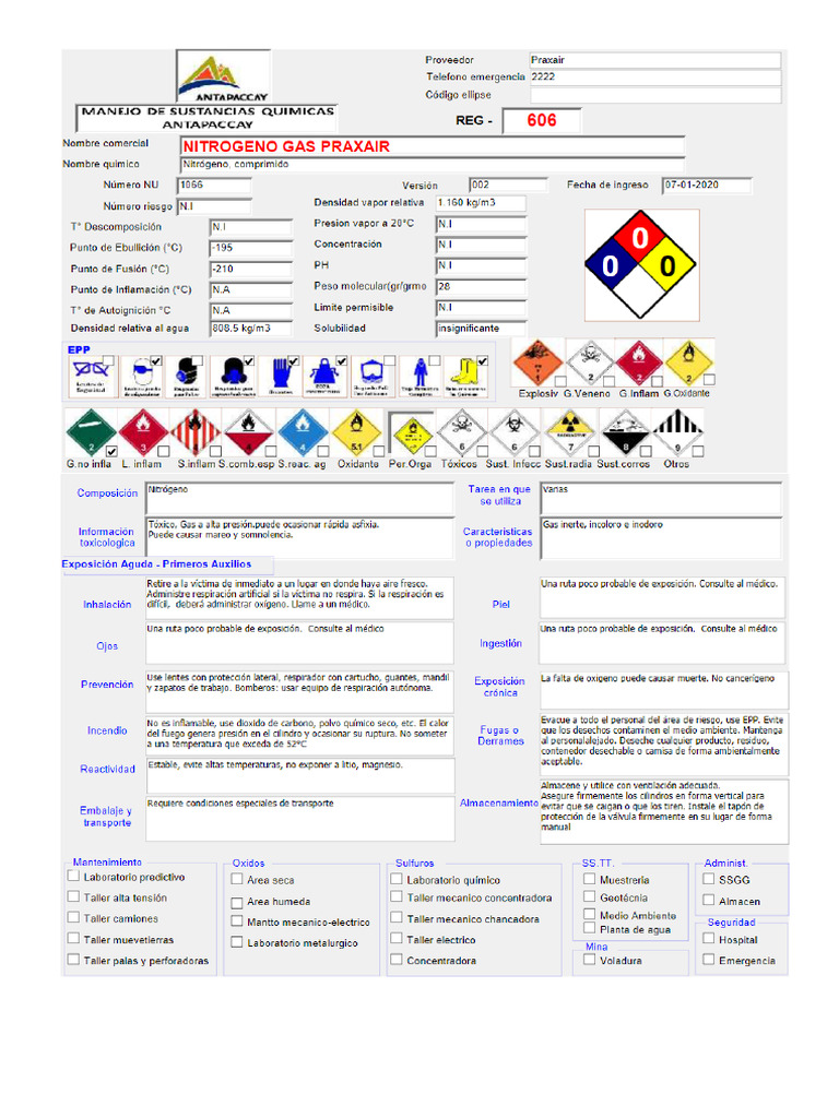 MSDS Nitrogeno | PDF