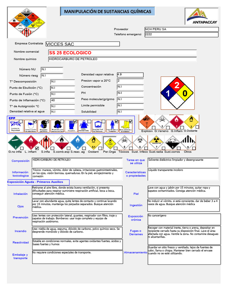 MSDS SS 25 Ecologico | PDF | Agua | Hidrocarburos