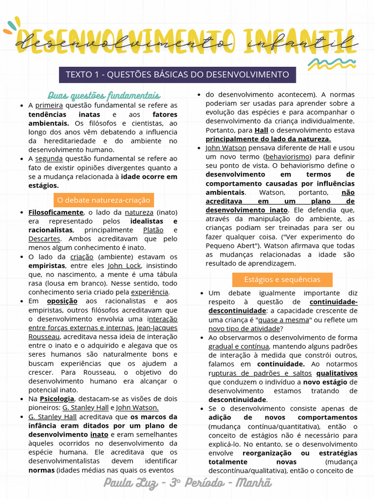 Desenvolvimento Infantil - 20240207 - 124230 - 0000 | PDF | Gravidez | Experiência