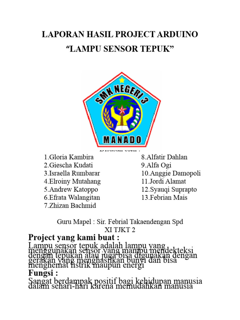 Laporan Hasil Project Arduino(1) | PDF