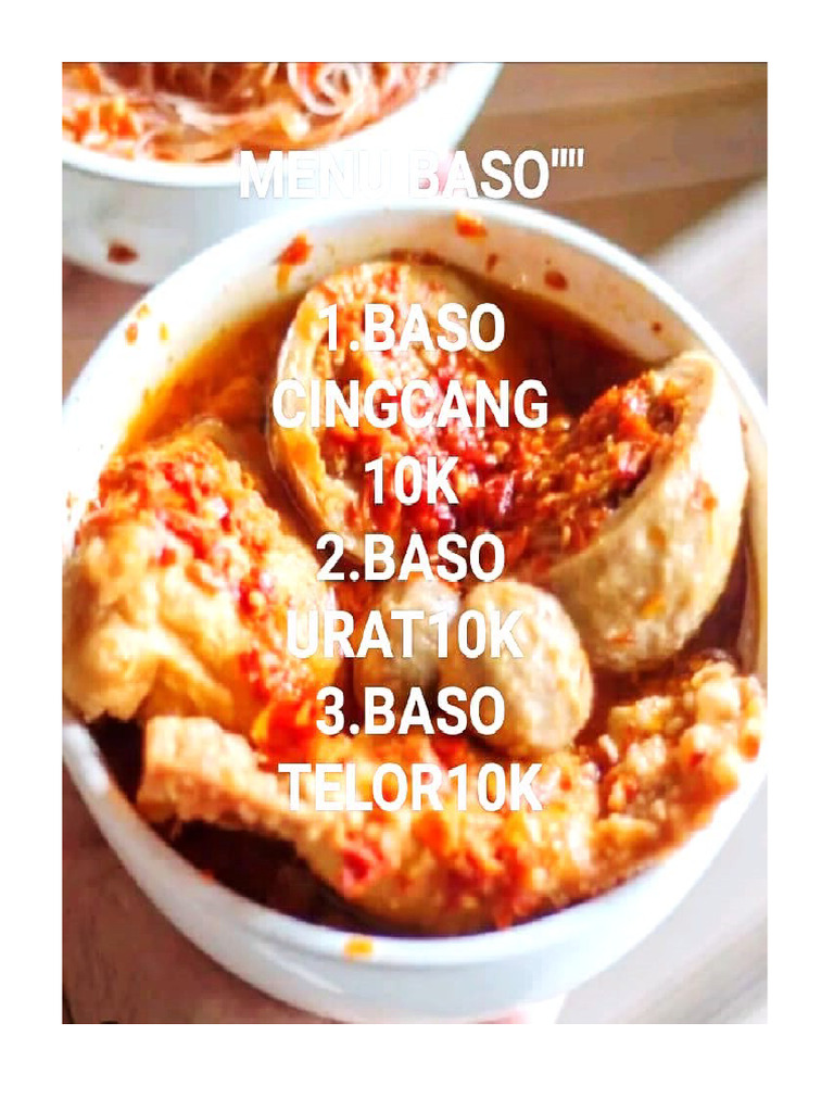 Menu Baso | PDF
