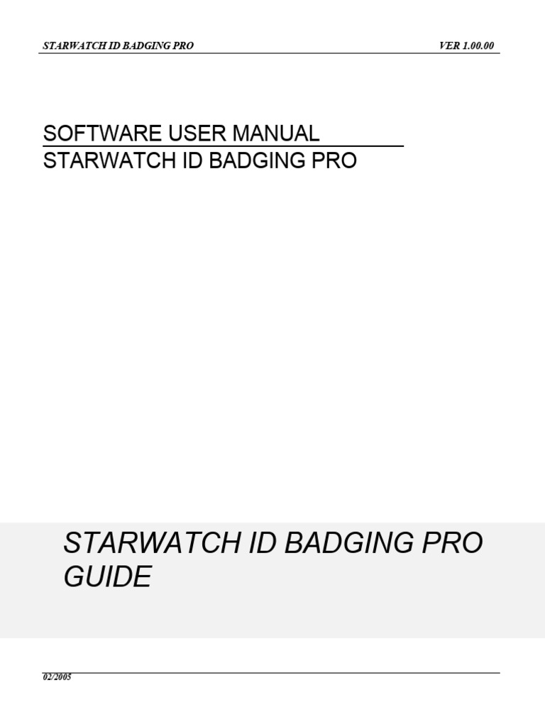 STARWATCH ID BADGING PRO English Manual (v1.0) | PDF | Microsoft ...