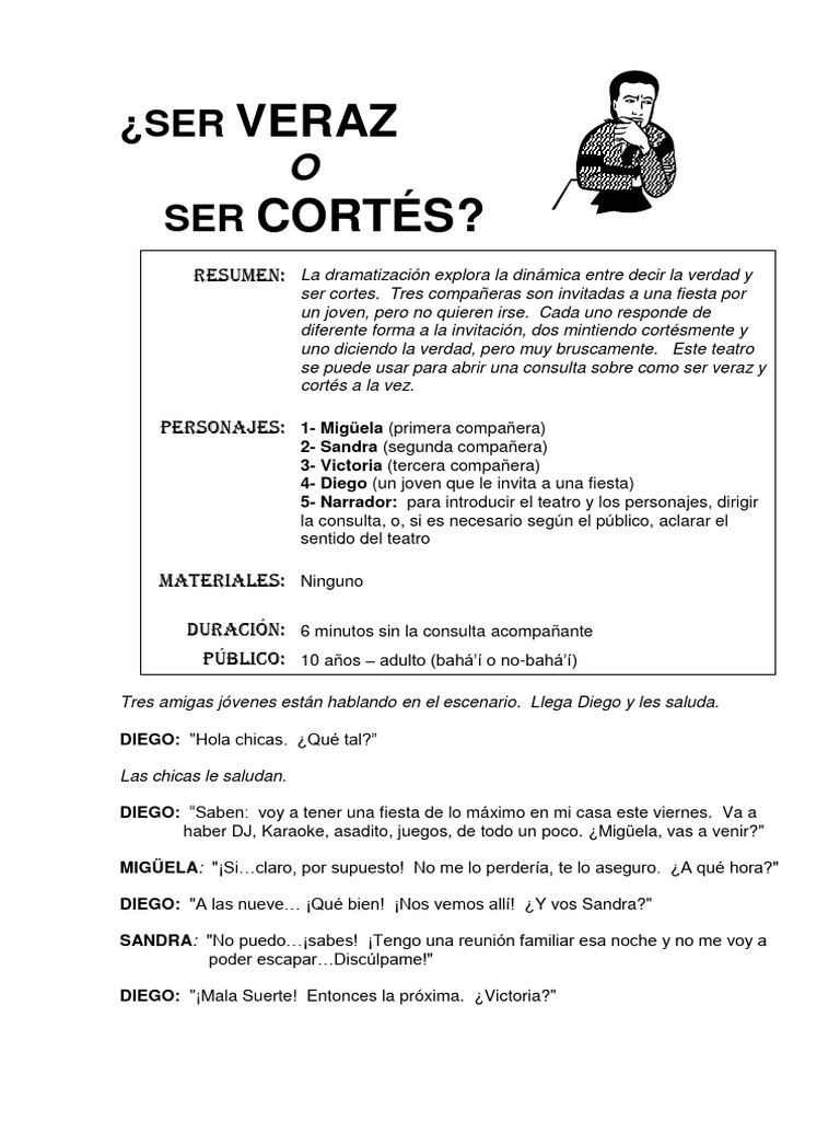 TEATRO ESCOLAR - SER VERAZ - Docx 2 | PDF