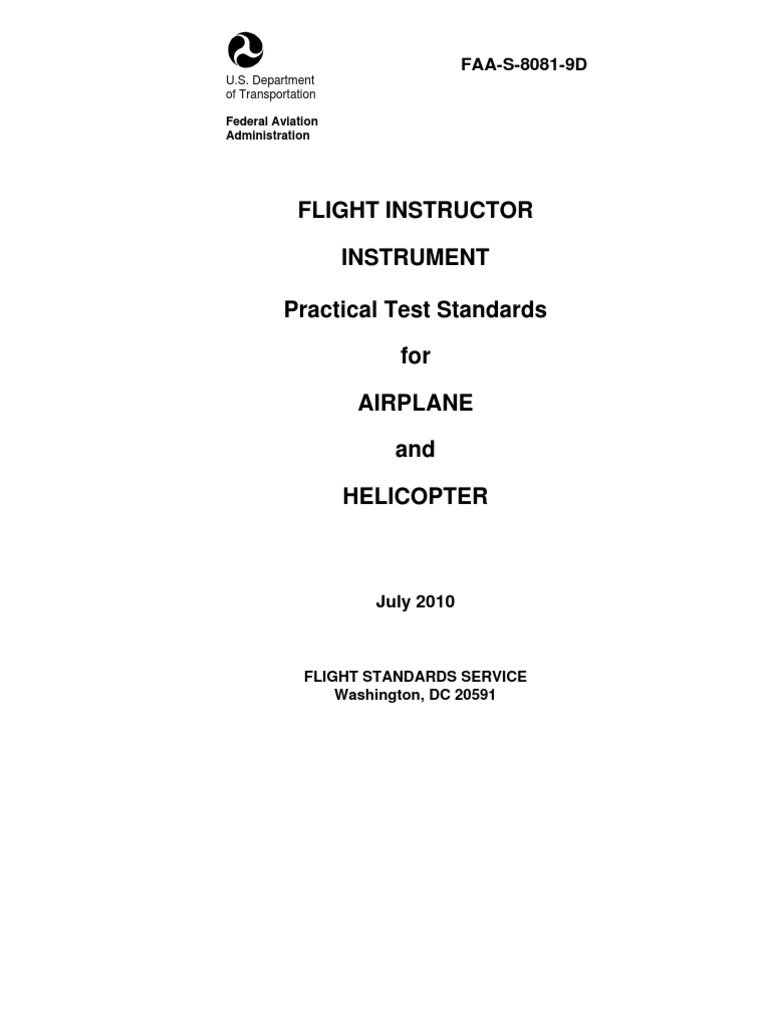 Faa S 8081 9D Cfii PTS | PDF | Flight Instructor | Instrument Flight Rules