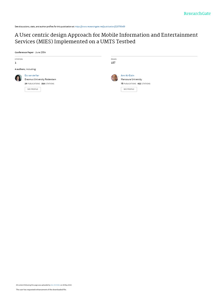 A User Centric Design Approach For Mobile Informat | PDF | Privacy ...