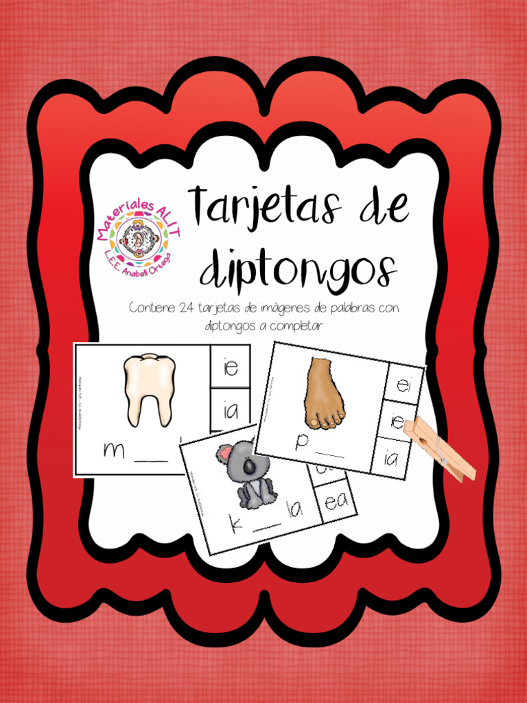 Tarjetas de Diptongos | PDF | Fonética | Voz humana