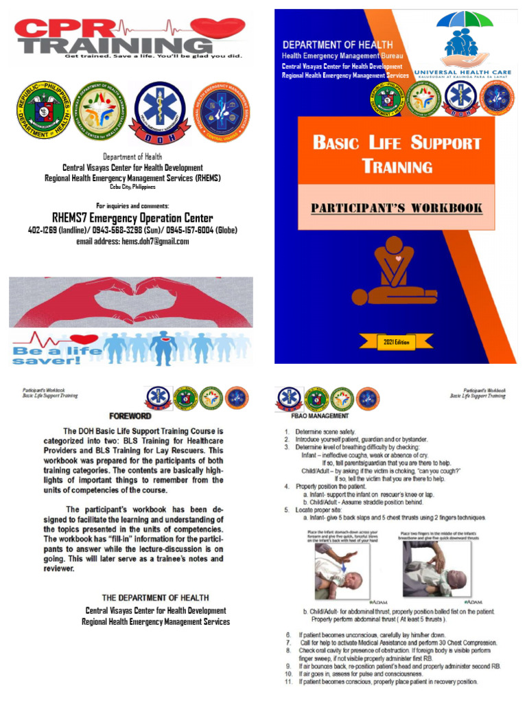 DOH BLS Participants Booklet | PDF | Public Services | Medical Emergencies