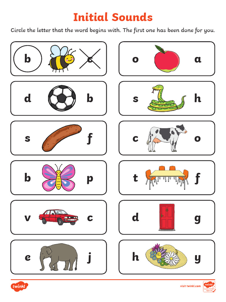 Initial Sounds Letter Activity | PDF