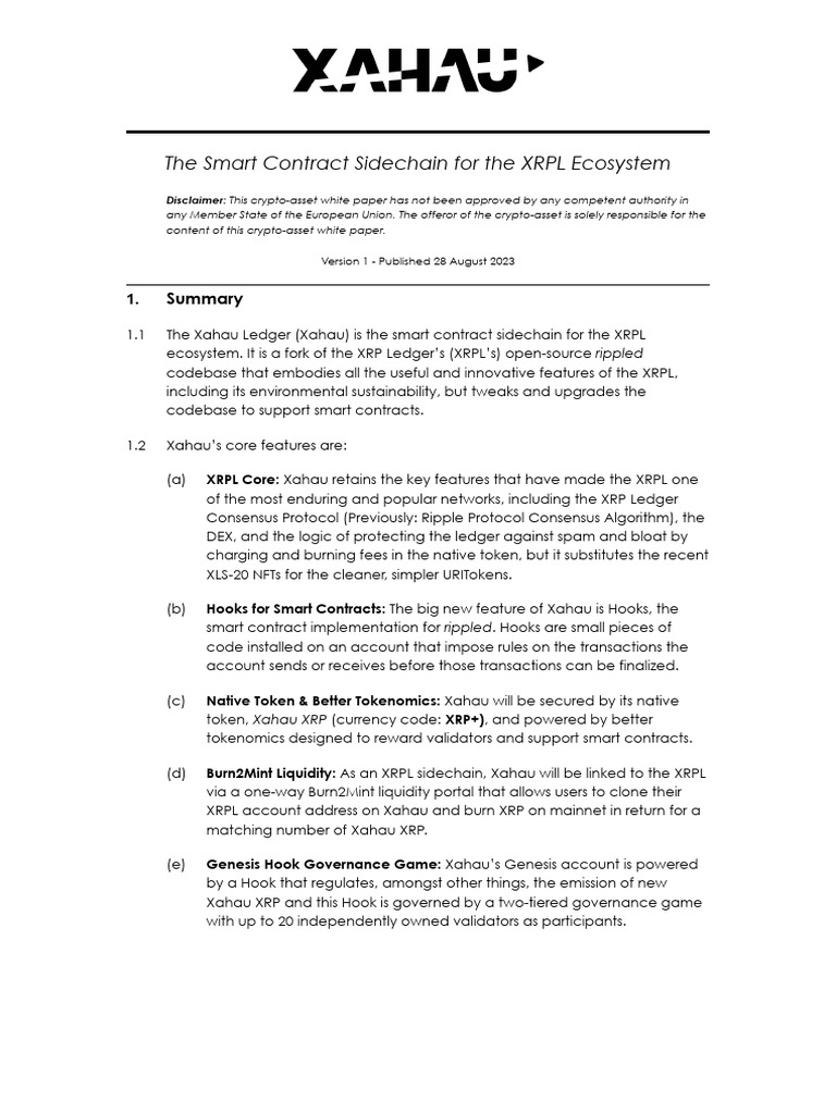 Xahau: XRPL's Smart Contract Sidechain | PDF | Cryptocurrency | Distributed Computing