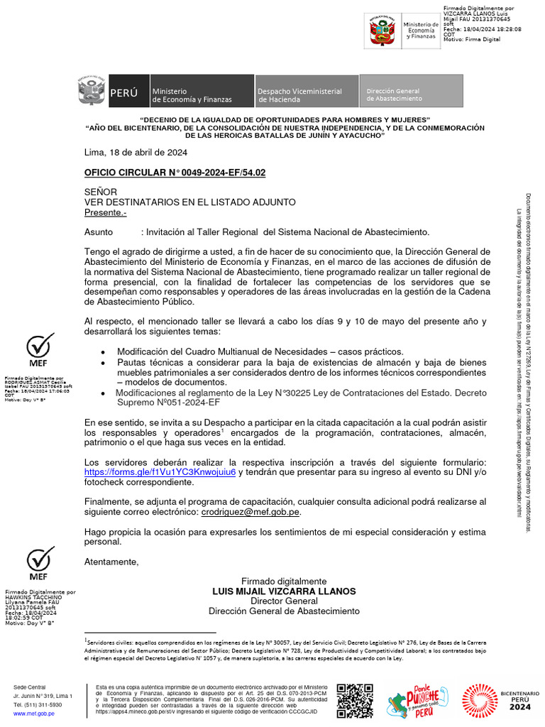 Oficio C 049-2024 Grupo D | PDF | Gobierno