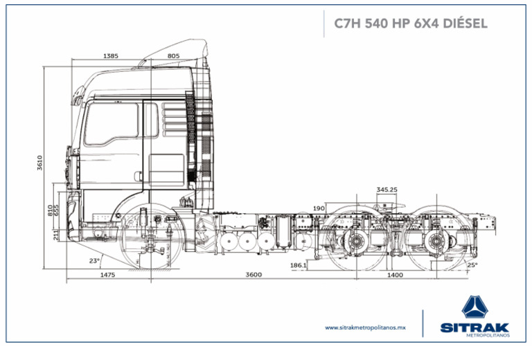DIAGRAMA C7H 6X4 540HP DIESEL1 Sitrak | PDF