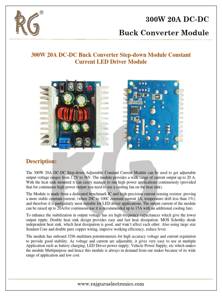300W 20A DC-DC Buck Converter_datasheet | PDF | Power Supply ...