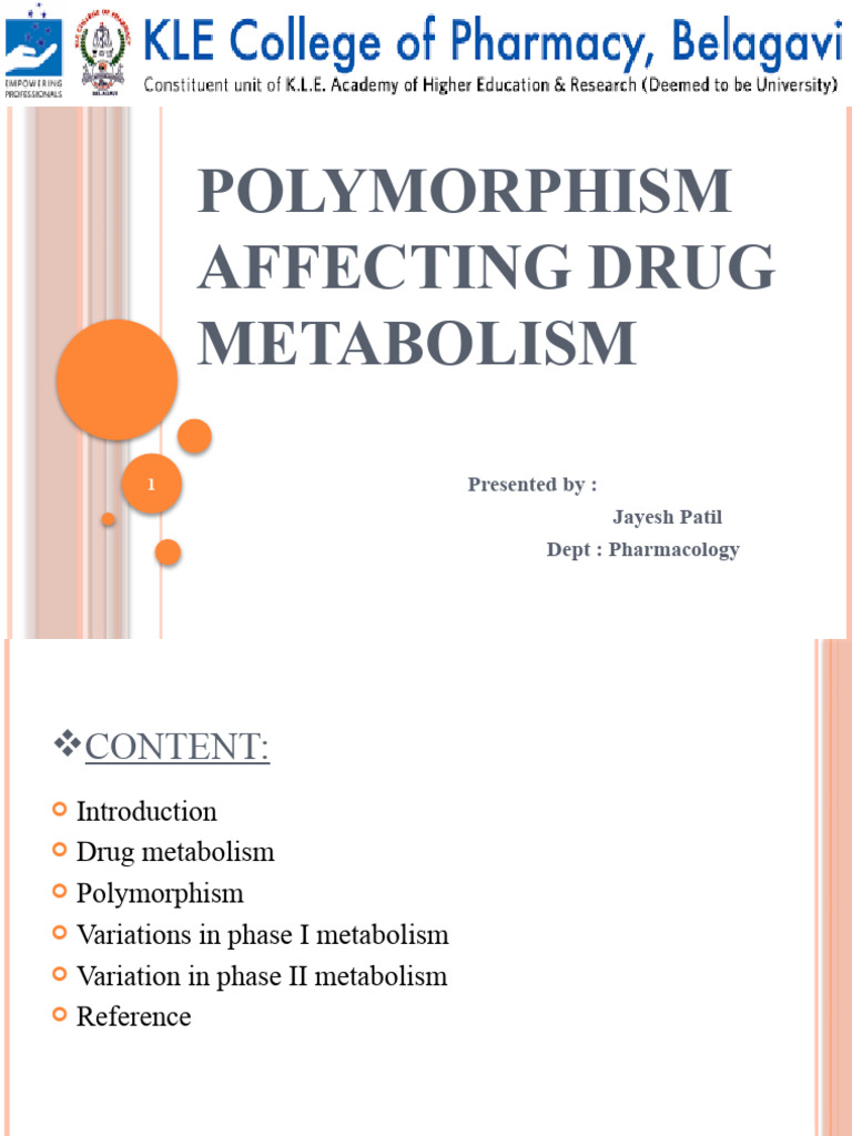 Polymorphism Affecting Drug Metabolism | PDF | Drug Metabolism ...