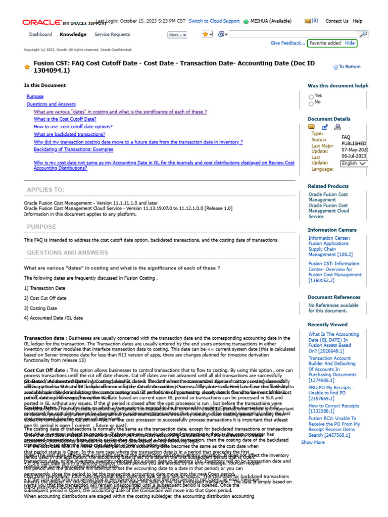 Cost Date - Transaction Date - Accounting Date | PDF | Cloud Computing ...