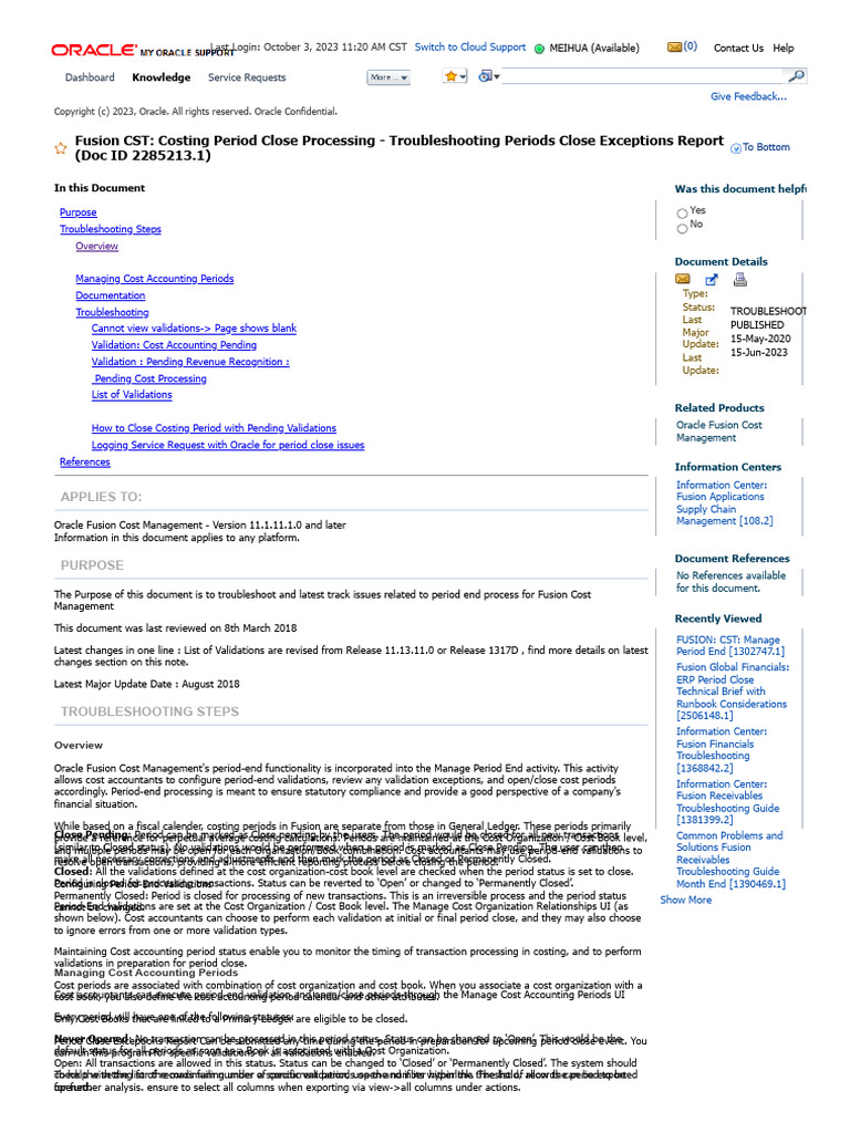 CST - Costing Period Close Processing - Troubleshooting Periods Close ...