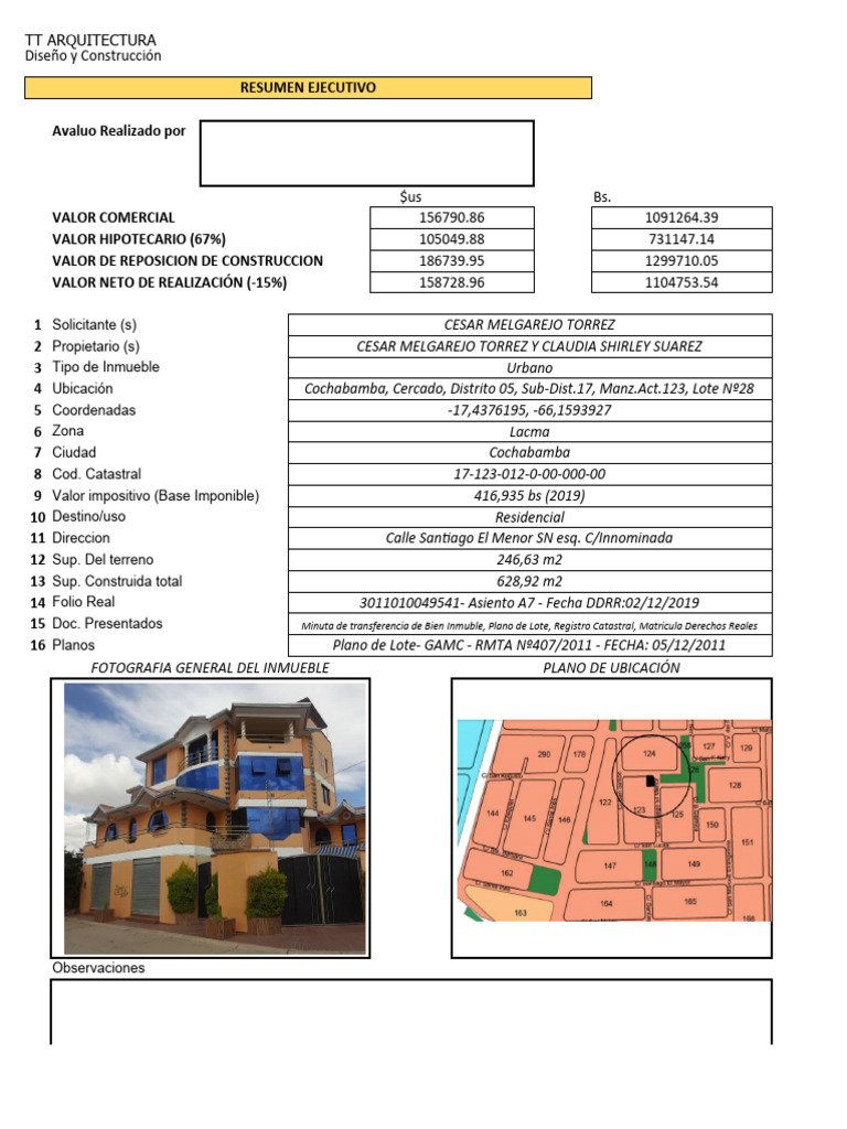 MODELO DE AVALUO CESAR | PDF | edificio | Ingeniero civil
