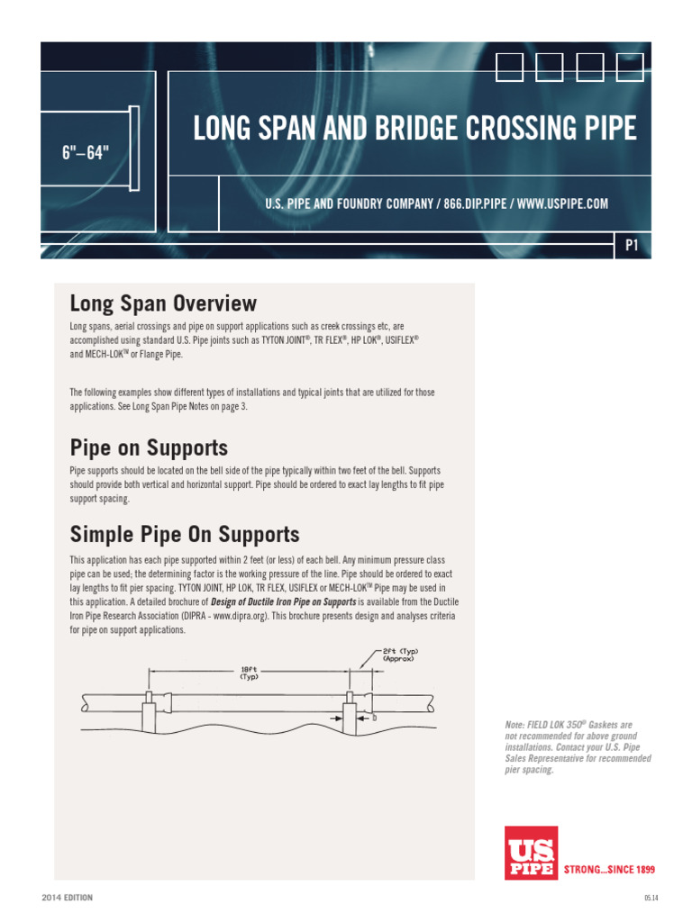 USP36950 Long Span Crossing Pipe FNL | PDF | Pipe (Fluid Conveyance) | Bridge