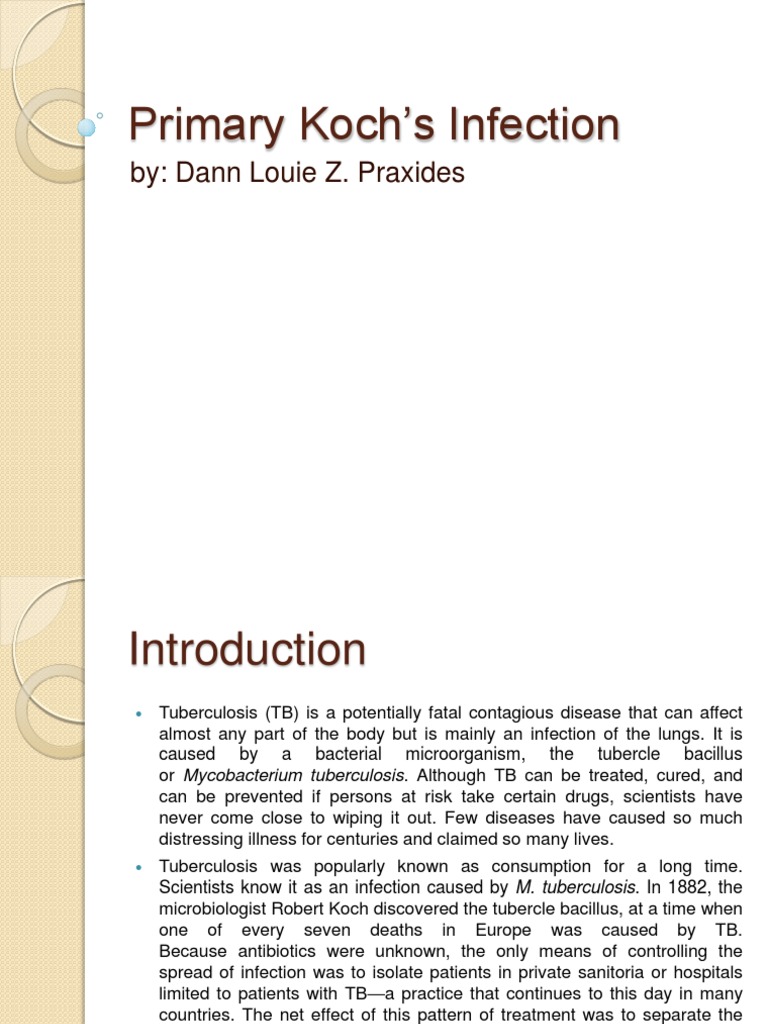 Primary Koch's Infection | PDF | Lung | Tuberculosis