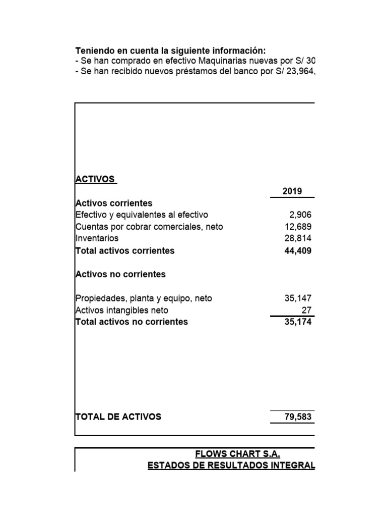 Informe Financiero Flows Chart 2019 | PDF | Hoja de balance | Inversiones