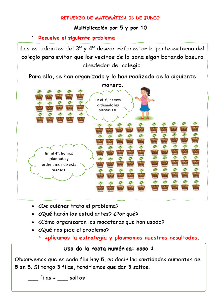 Multiplicación por 5 y 10: Estrategias y Práctica | PDF