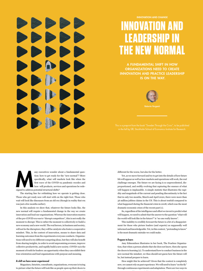 Innovation and Leadership in The New Normal | PDF | Learning | Experiment