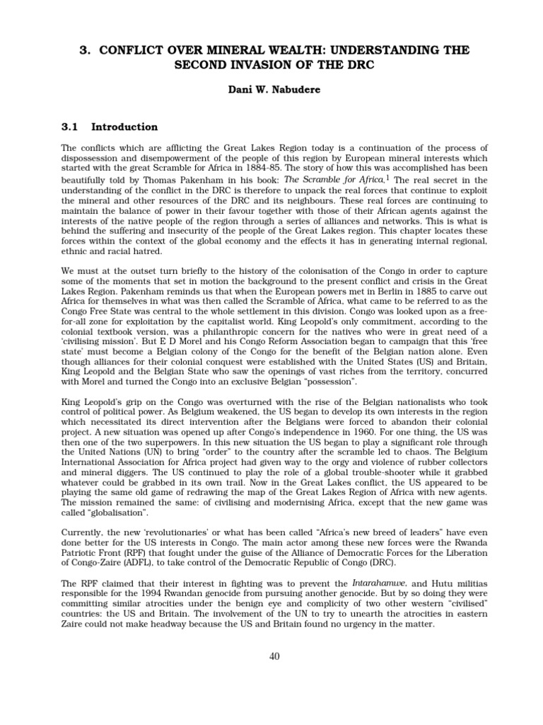 Conflict Over Mineral Wealth: Understanding The Second Invasion of The ...