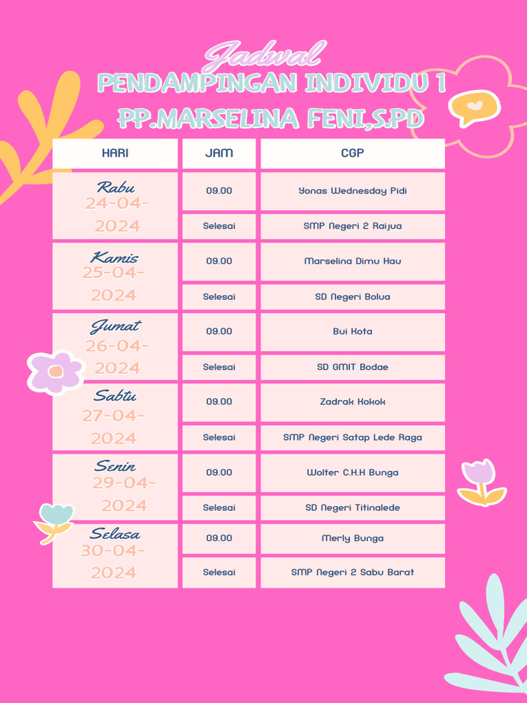 Contoh Jadwal PI | PDF
