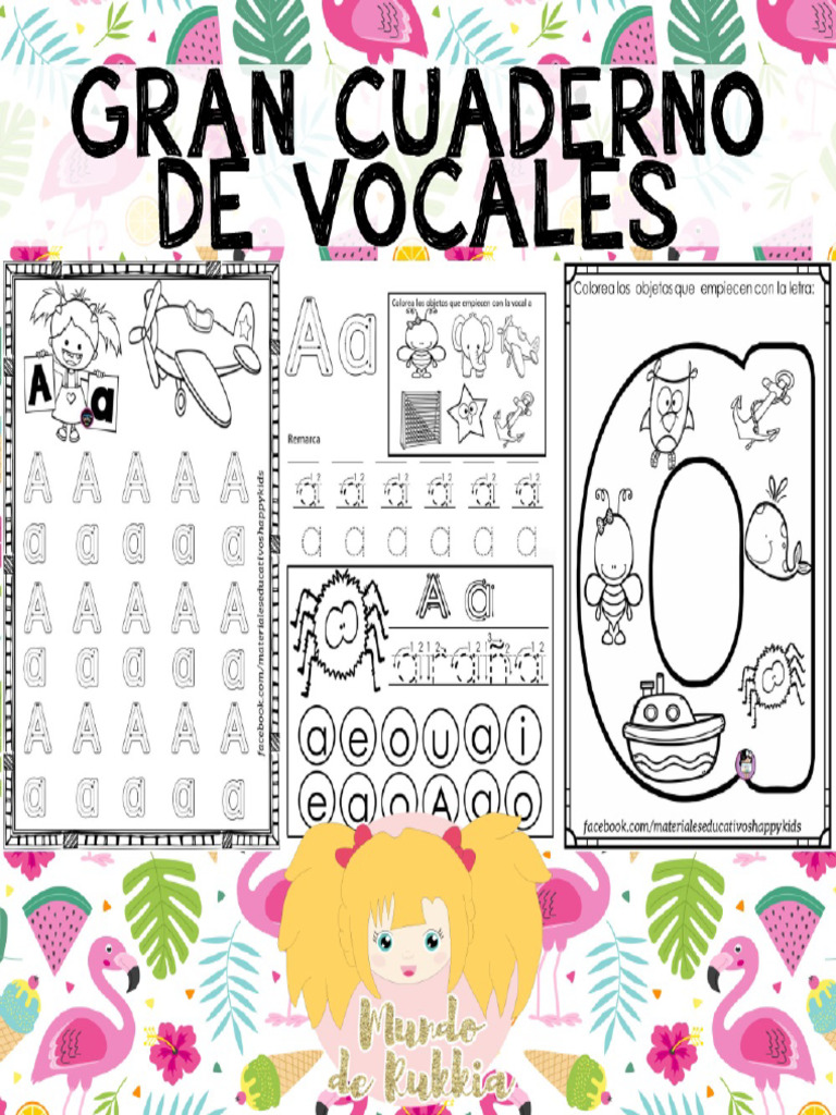 Gran Cuaderno Para Trabajar Vocales Recopilado Por Mundo De Rukkia Pdf