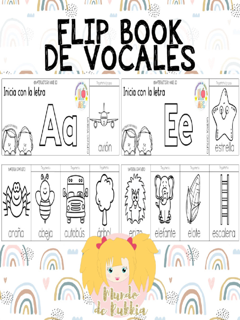 Libro Interactivo para Crear Flip Book de Vocales Recopilado Por Mundo ...
