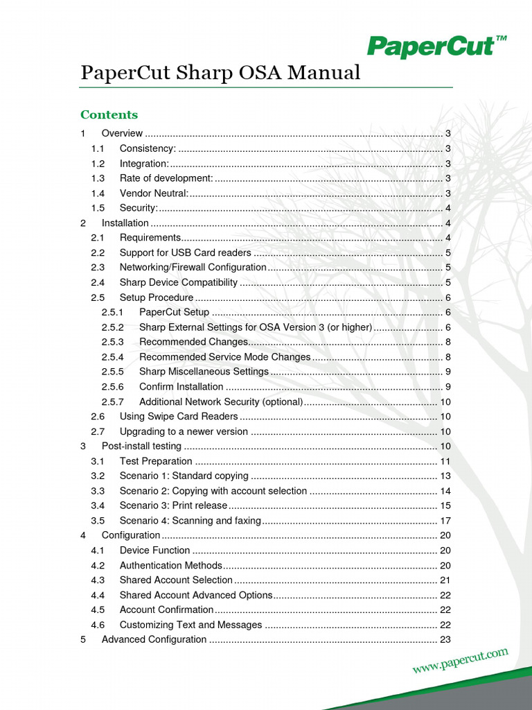 Papercut Mf Sharp Osa Embedded Manual Download Free Pdf Login