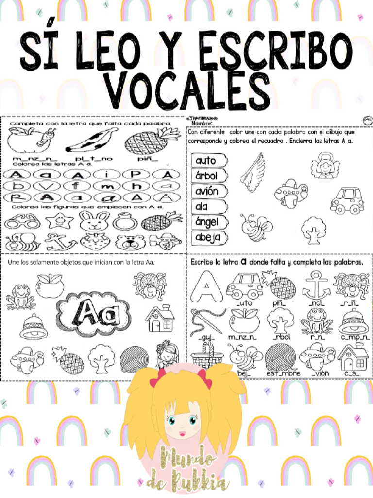 Sí Leo y Escribo Vocales Recopilado Por Mundo de Rukkia | PDF