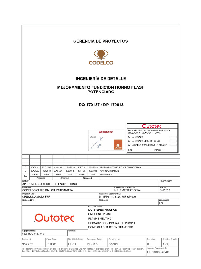 6 302205 PSP01 PS01 PEC10 00005 OU100054340 R0 Ap | PDF | Pump ...