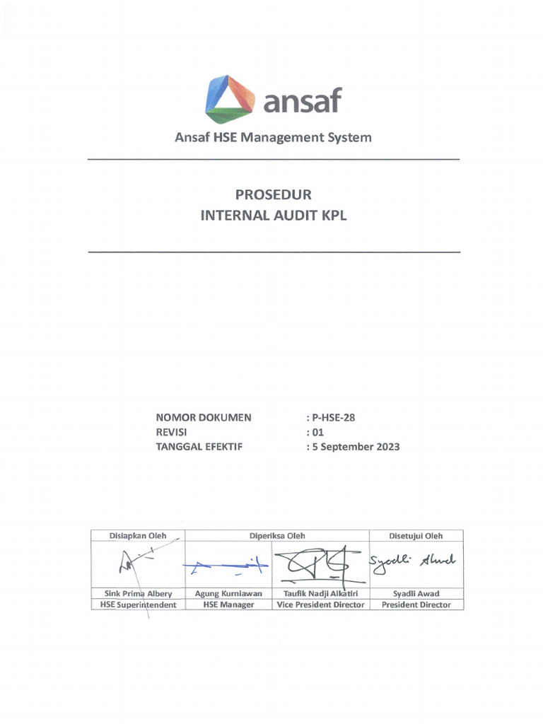 Prosedur Audit Internal K3L | PDF | Bisnis | Teknologi & Rekayasa
