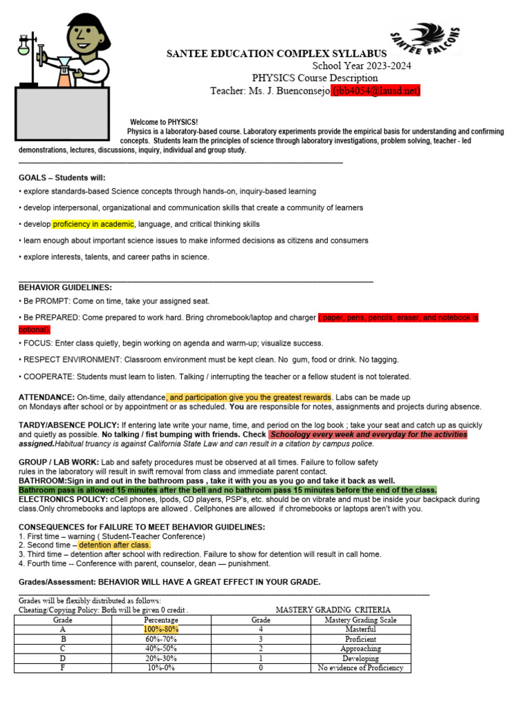 Finished of SY 2023-2024 Santee Education Complex High School Physics ...