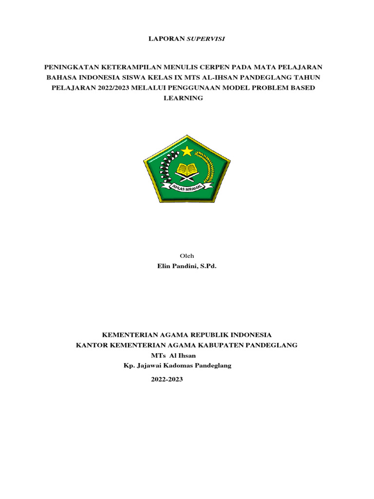 Contoh Laporan Supervisi | PDF