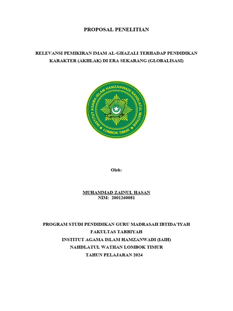 Proposal Muhammad Zainul Hasan | PDF