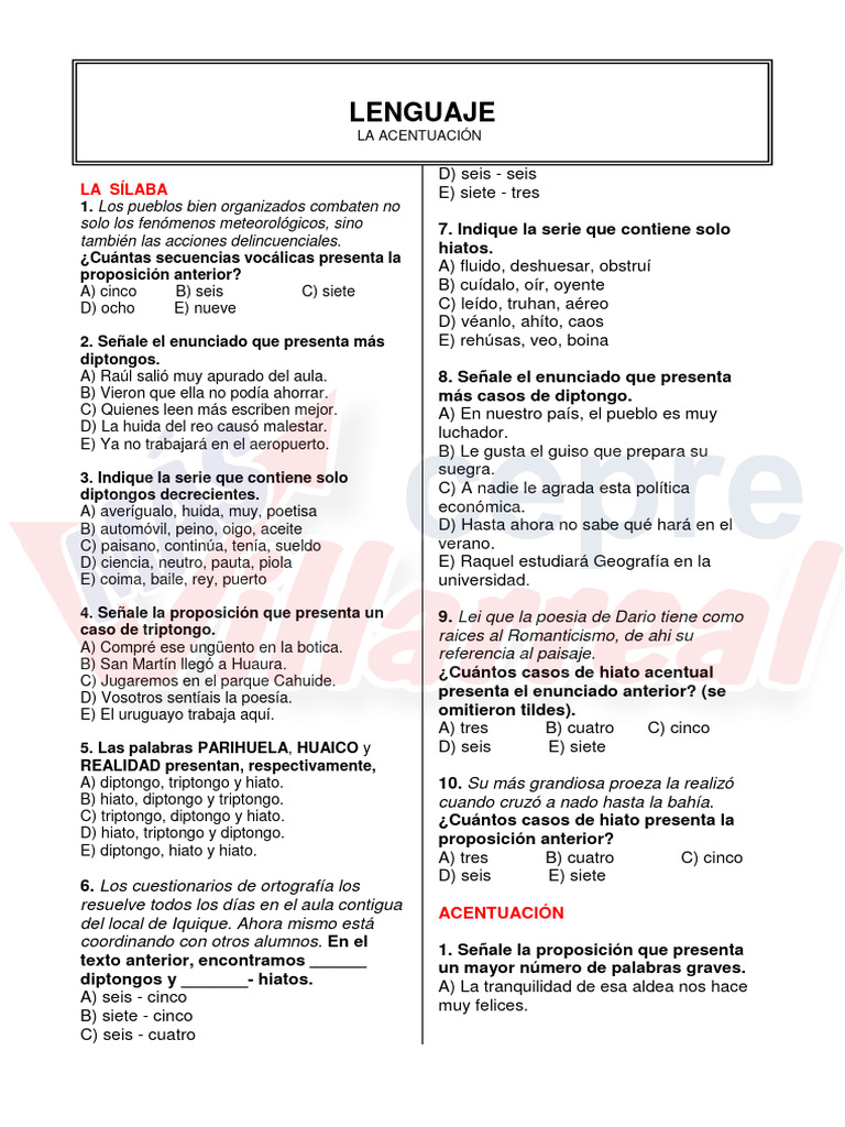Acentuación y Diptongos en Español | PDF | Lingüística | Voz humana
