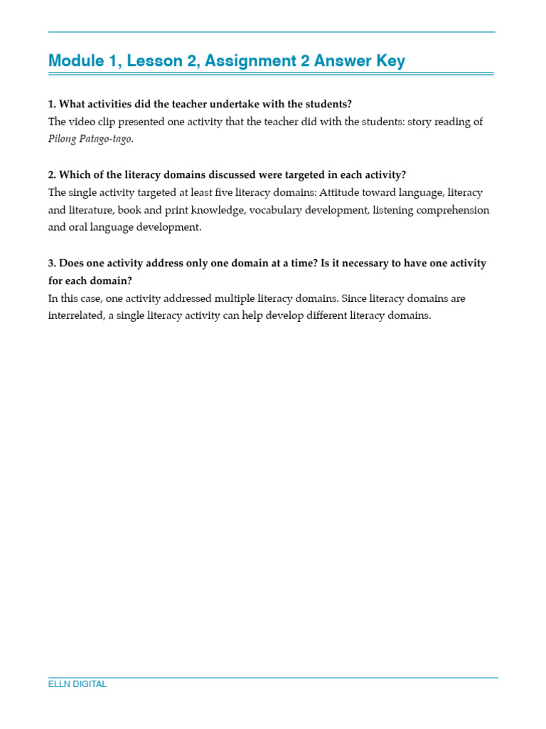 Literacy Domains in Story Reading | PDF