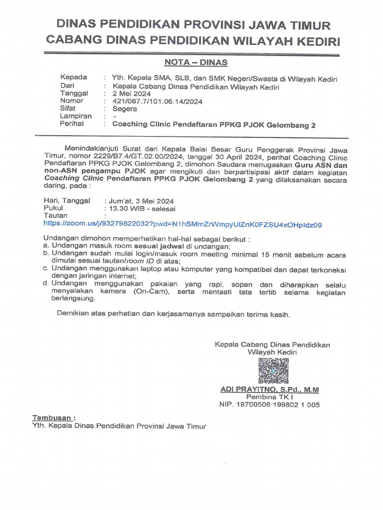 Nodin Coaching Clinic Pendaftaran PPKG PJOK | PDF