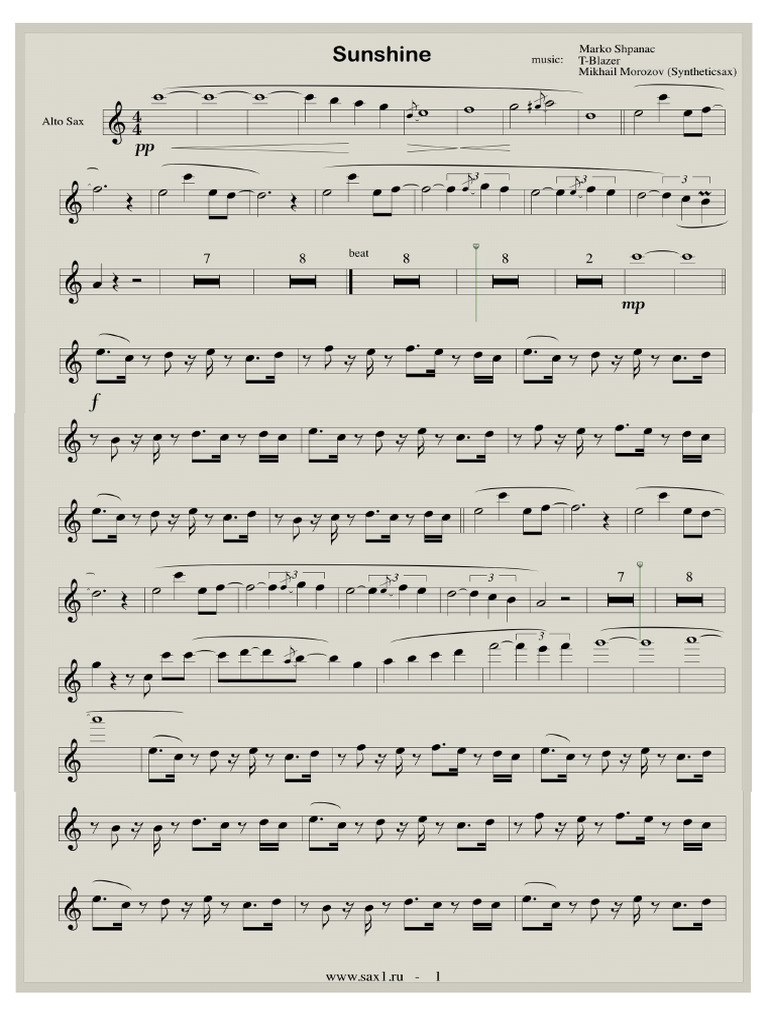 Sunshine Sax Alto | PDF
