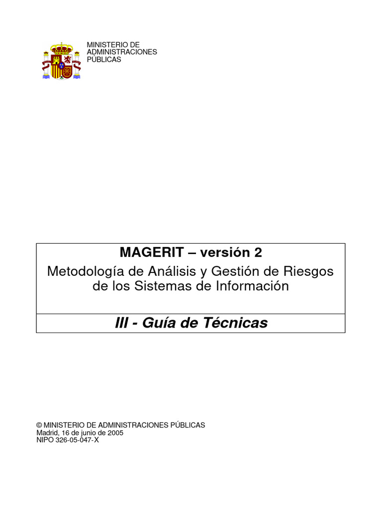 MAGERIT Version 2 Metodologia de Analisi | PDF | Riesgo | Algoritmos