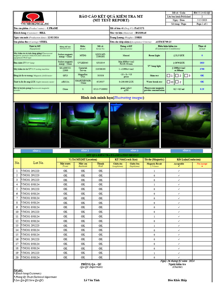 BM 55.14.02.QC Bao Cao Ket Qua Kiem Tra MT T2 | PDF