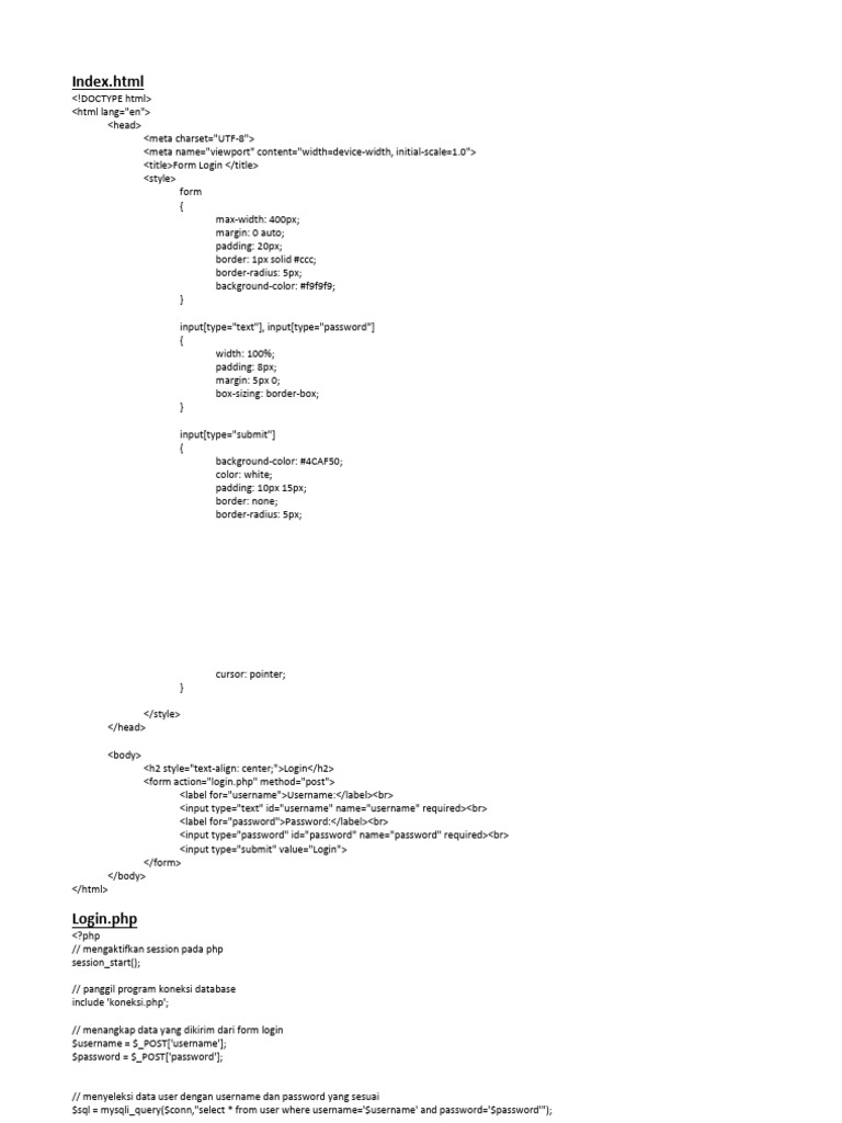 Modul Login Session Menu | PDF | Login | Computing