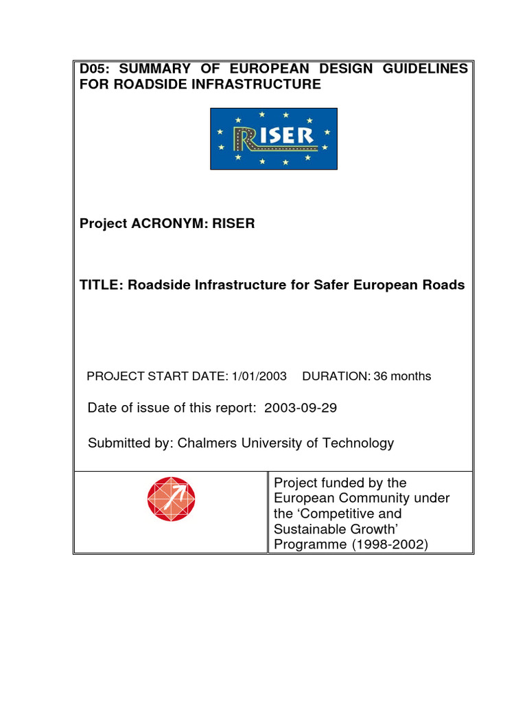 Roadside Infrastructure For Safer European Roads | PDF | Road ...
