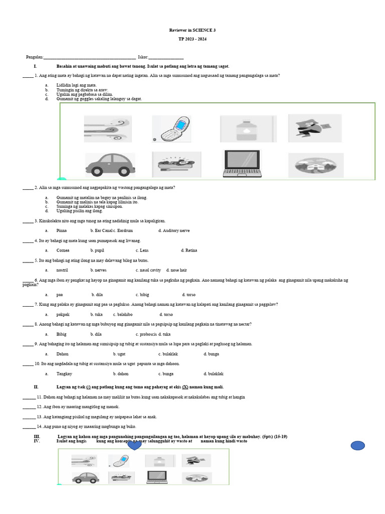 REVIEWER in SCIENCE3 ST 2023-2024 (1) Q2 | PDF